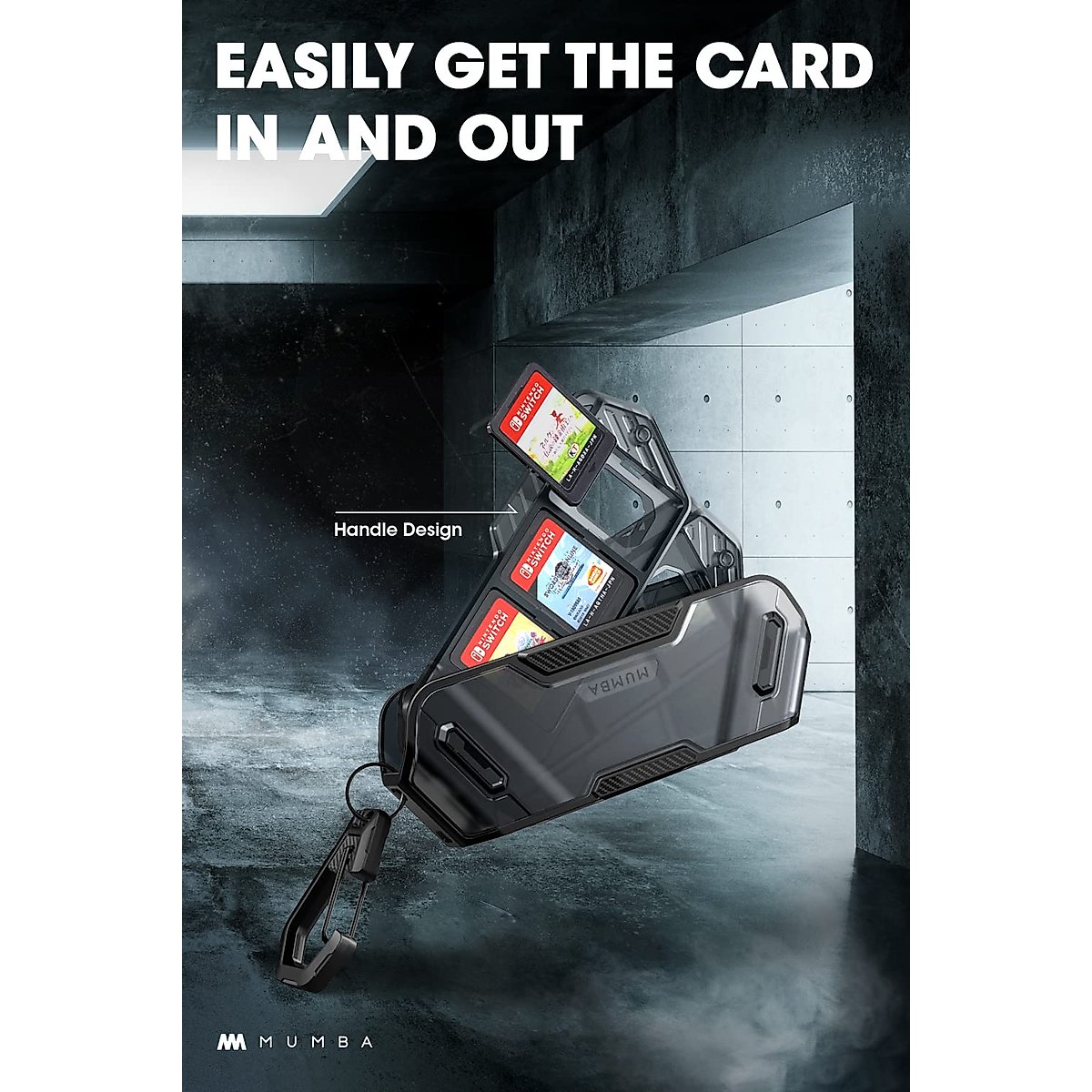 Mumba 12 Switch Game Card Case Holder for Nintendo Switch Game Cards, Portable and Exquisite Protective Hard Shell with 4 Layer Rotatable Holder for Nintendo Switch or OLED or Lite Games (Black)