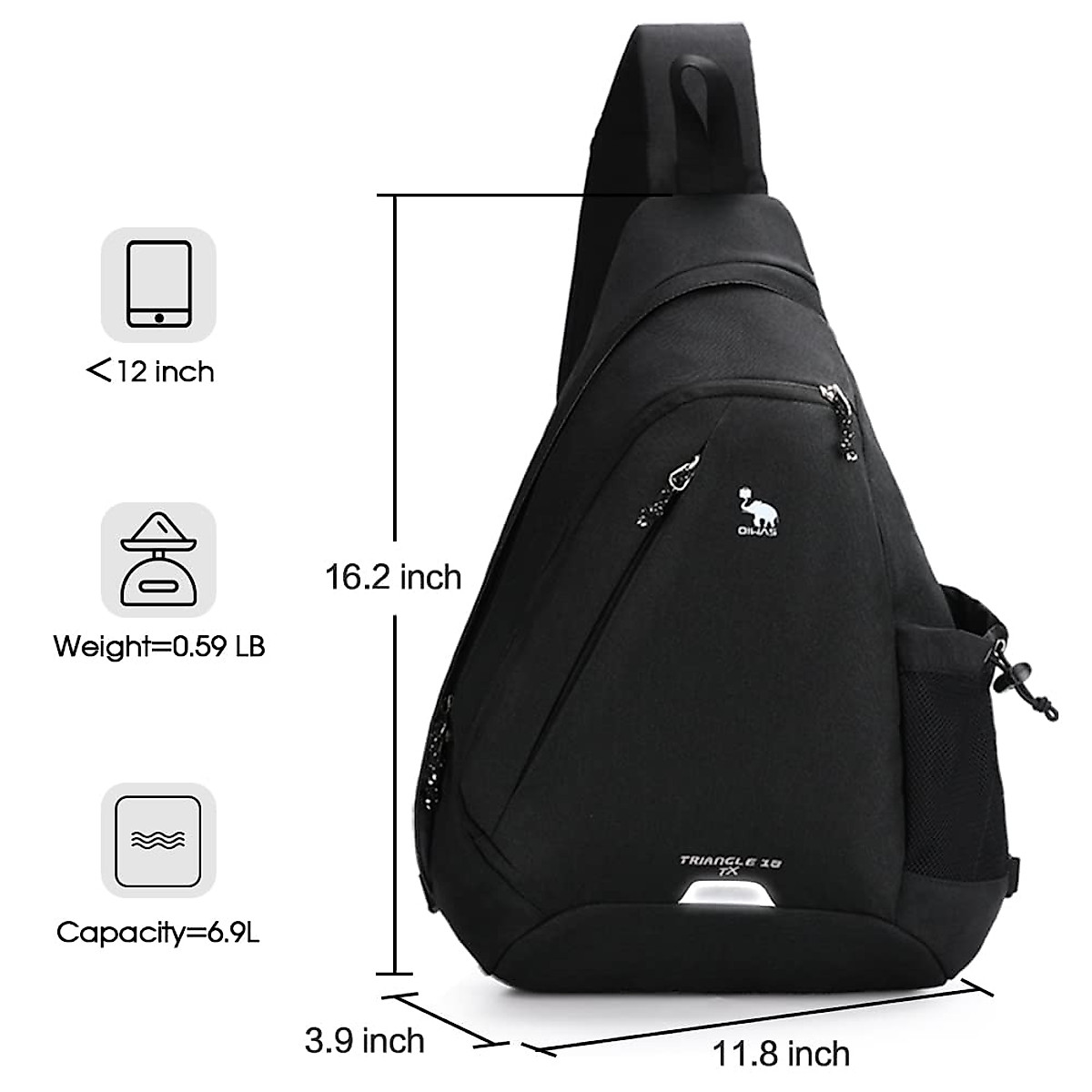 Kimlee OIWAS One Strap Backpack for Men Single Strap Backpack Sling Bag Crossbody Shoulder Daypack for Boys Women