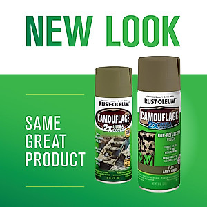 Rust-Oleum 279176 Camouflage 2X Ultra Cover Spray Paint, 12 oz, Army Green