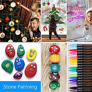 AROIC 36 Pack Acrylic Paint Pens——Writing on Any Material, Rock, Ceramics, Glass, Wood and More, Used for DIY Craft.