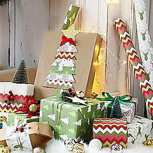 WRAPAHOLIC Wrapping Paper Sheet - Christmas Kraft Wrapping Paper - 1 Roll Contains 8 Sheets - 17.5 inch X 30 inch Per Sheet