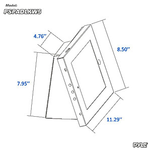 Pyle Anti-Theft Tablet Security Case Holder - Metal Heavy Duty Multi Mount Tablet Kiosk, Mounts on Wall, Table, Desk w/ Landscape/Portrait Mounting, Designed for iPad 2, 3, 4, Air Tablets - PSPADLKW5