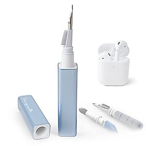 Ponywalk Cleaner Kit for Airpods, Decompression Design Aluminum 5 in 1 Cleaning Kit, for Airpods, for iPhone, for Camera, for Lego, for VR (Blue)