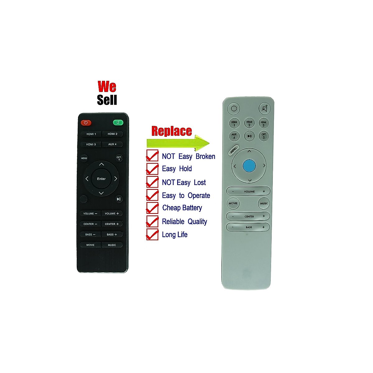 HCDZ Replacement Remote Control for Definitive Technology Studio Slim 3.1 Channel Sound Bar Soundbar System