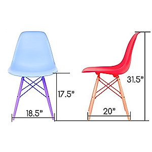 DSW Slope Black Molded Plastic Dining Side Chair with Beech Wood Eiffel Legs