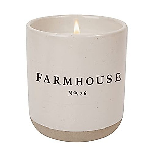 Sweet Water Decor Farmhouse Candle | Autumn, Cinnamon, and Nutmeg, Fall Scented Soy Candles for Home | 12oz Stone Jar, 60+ Hour Burn Time, Made in the USA