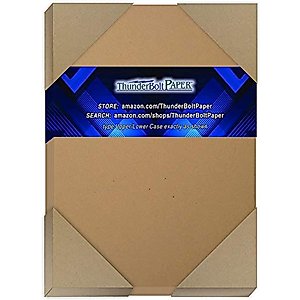 100 Brown Kraft Fiber 80# Cover Paper Sheets - 5" X 7" (5X7 Inches) Photo|Card|Frame Size - Rich Earthy Color with Natural Fibers - 80lb/pound Cardstock - Smooth Finish