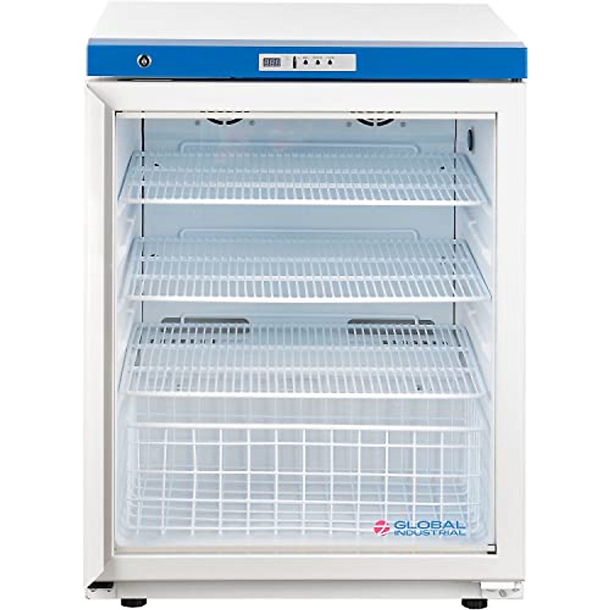 Global Industrial Undercounter Laboratory Refrigerator, Glass Door, 4.2 Cu.Ft.