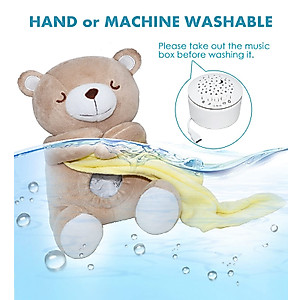 Baby Sleep Soother, Cry Activated Sensor Teddy Bear Lullabies & Mom Heartbeat, White Noise Machine, Nursery Toddler Star Night Light Projection Sleep Aid, Unique Baby Girl, Baby boy and New Baby Gifts