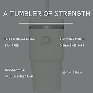 Acuewuja 20oz/590ml Tumbler With Lid And Straw Reusable Adventure Quencher H2.0 Vacuum 18/8 Stainless Steel Coffee Travel Mug Leak Resistant Insulated Beer Cup (Cream)