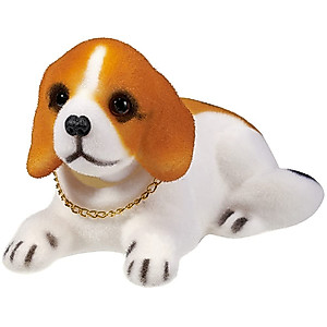ATMOMO Shaking Head Lucky Dog Bobbing Heads Car Dash Puppy for Car Vehicle Decoration, Beagle (16x9x11cm)
