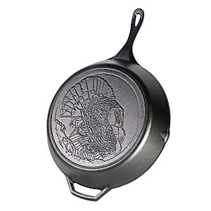 Lodge Wildlife 13.25 in Cast Iron Skillet with Turkey Scene