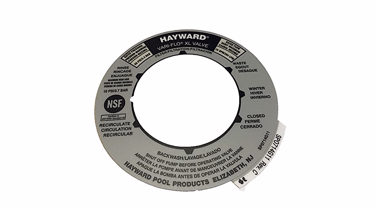 Hayward Multiport Valve Position Label - Replacement Decal