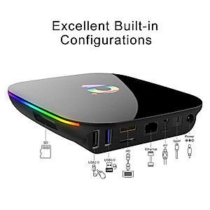 Android TV Box 9.0, TUREWELL Allwinner H616 Quad Core 4GB RAM 64GB ROM Q Plus Android TV Box Support 3D 6K HD H.265 2.4GHz WiFi Ethernet HD DLNA USB 3.0