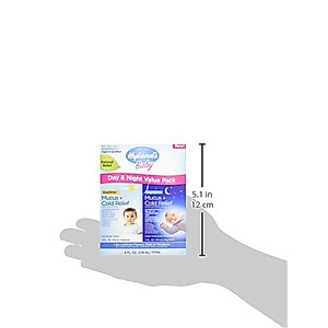 Infant And Baby Cold Medicine, Hyland's Naturals Baby Mucus + Cold Relief, Day & Night Value Pack, Decongestant And Cough Relief, 8 Fl Oz