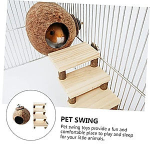 iplusmile 4 Pcs Hamster Furniture Hamster Hideout Pet Nesting Habitat Hamster House Bed Small Animal Cage Habitat Bird Hideaway Rabbit Bird Rat Lizard Shelter Husk Squirrel Wooden Pet Bed