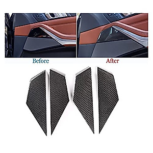 PCEYES Compatible with BMW X5 X7 G05 G07 Real Carbon Fiber Inner Door Panel Decoration Stickers Car Interior Modification Accessories