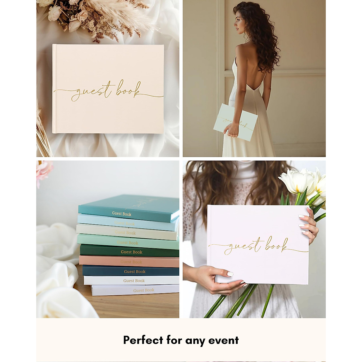 Lamare Elegant Wedding Guest Book – The Perfect Polaroid Guest Book for Wedding Receptions, Birthdays, Baby Showers, and Special Events – A Stylish Sign-in Book for Guests