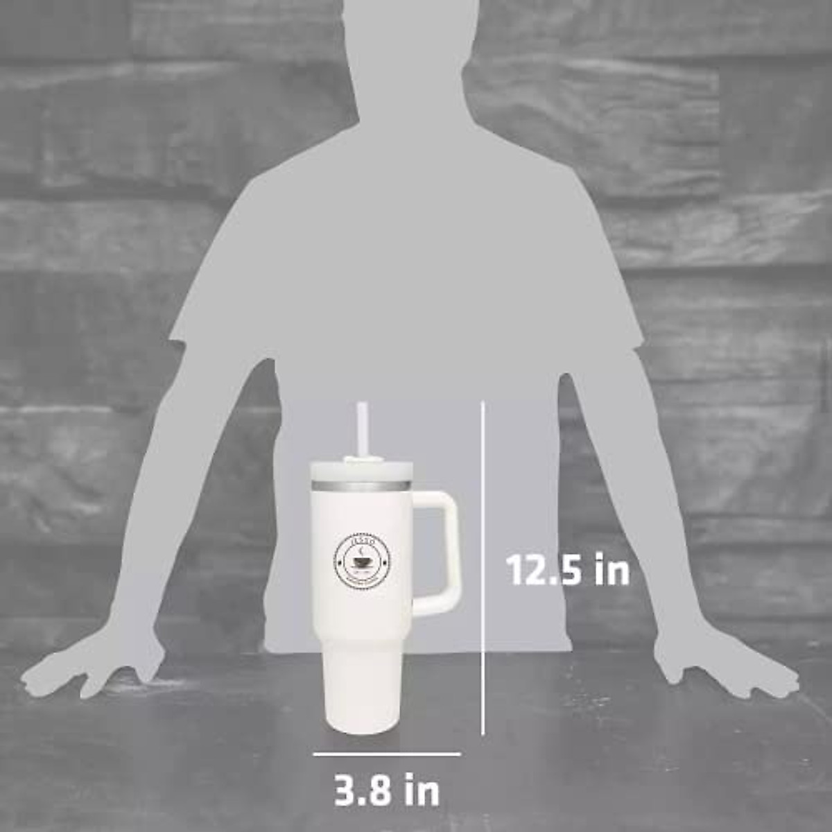 40 oz Tumbler, Tumbler with Lid and straw for water iced tea or coffee, Adventure Quencher Reusable Insulated Stainless Steel Tumbler, Tumbler, Tumblers, Cup and Mug, Hot Cold Water (White, 40 OZ)