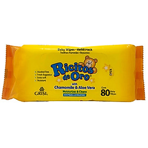 Ricitos de Oro Baby Wipes Baby Wipes with Chamomile Extract and Aloe Vera 80 cont.