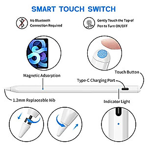 Stylus Pens for Touch Screens, NTHJOYS Active Stylus Pen for iOS/Android with Magnetic Design Fine Point Stylist Pencil Compatible with Apple iPad/Pro/Air/Mini/iPhone/Tablets Writing & Drawing