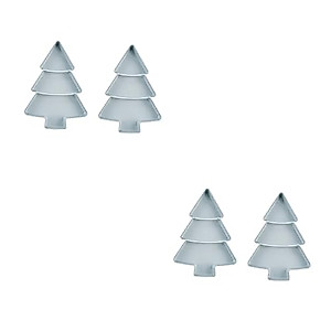 NOLITOY 4 Pcs Christmas Tree Afternoon Tea Dessert Plates Christmas Serving Tray Christmas Accessory Compartment Serving Plate Holiday Snack Sushi Plates Ceramics Cookie Plastic