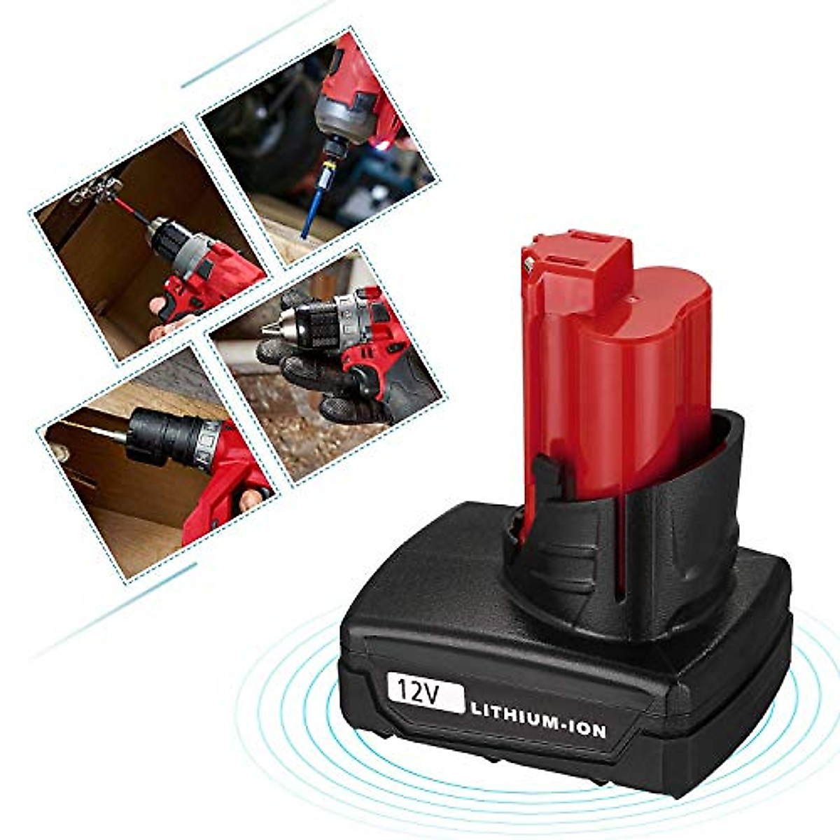 ORHFS Upgraded 2Packs M12 6.5Ah 12V Replacement Battery Compatible with Milwaukee M12 12V Lithium Battery 48-11-2410 48-11-2420 48-11-2411 48-11-2401 48-11-2402 Tools