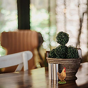 ARTIBETTER 4pcs Farm Animal Figurines Miniature Resin Hen Rooster Chicken Statues Sculpture for Bonsai Fairy Gardens Scene Micro Landscape Decor