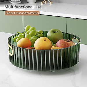 360 °Rotating Lazy Susan Organizer, 9" Large Green Turntable Organizer for Spice Rack, Cabinet, Kitchen Countertop Cupboard, Acrylic Bathroom Counter Organizer for Candle, Lotion Bottle, Cosmetics