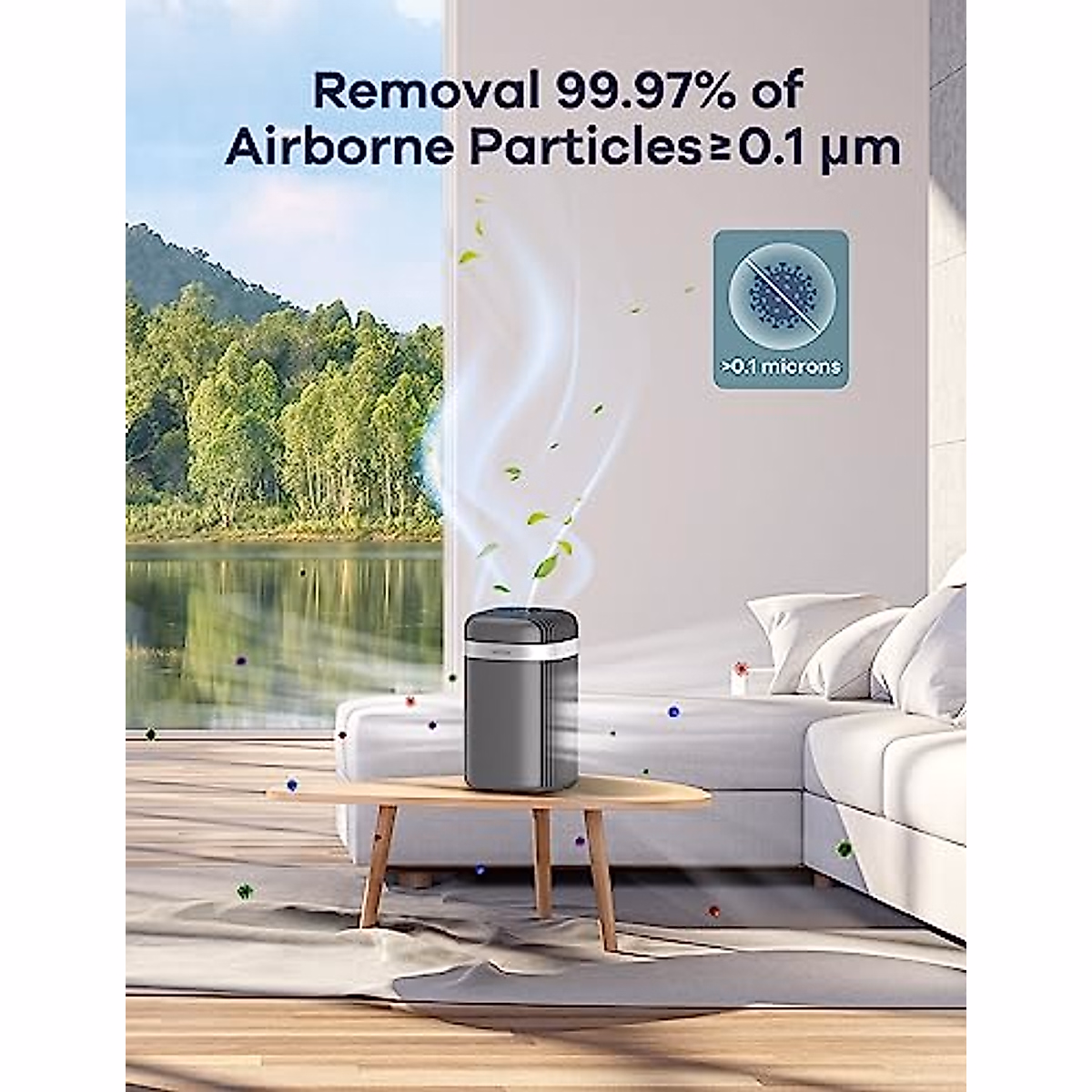 Air Purifiers for Bedroom: Welov H13 True HEPA Air Purifiers for Pets Allergens Removal to 0.1 Microns, 23db Quiet, Night Light, Air Cleaner Odor Eliminator for Pet Hair Pollen Smoke Dust, Ozone Free