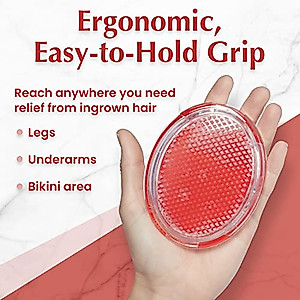 Dylonic Exfoliating Silicone Body Scrubber Razor Bump Brush + Ingrown Hairs Treatment Exfoliator Loofah | Eliminate Shaving Irritation for Legs, Armpit, Bikini Line | Smooth Skin Solution Men + Women