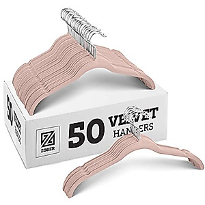 Premium Velvet Shirt Hangers (50 Pack) Non Slip Clothes Hangers, Ultra Slim Hangers Gain 50% Closet Space, 360° Swivel Hook, Clothes Hangers for Tops, Dress Shirts, Blouses, Strappy Dresses, Delicates
