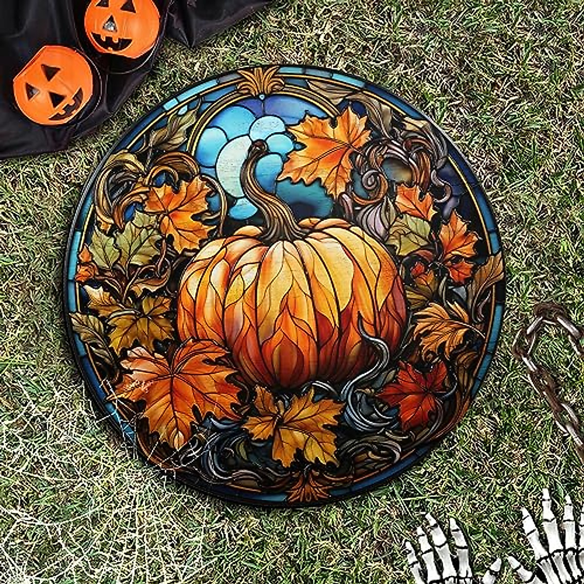 V VIBEPY 2D Flat All Over Printed, Pumpkin Wooden Sign, Fall Sign, Autumn Sign, Pumpkin Sign For Fall Decor, 8",12",18" Wood Sign, Autumn Decor, Fall Decorations (CSWS-EPHG-51197001)