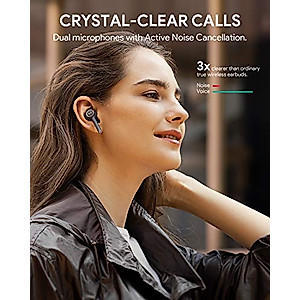 Aipower T18NC Active Noise Cancelling True Wireless Earbuds Bluetooth 5.0, in-Ear Headphones with Charging Case and Touch Control, 24H Playtime, Hi-Fi Sound Quality