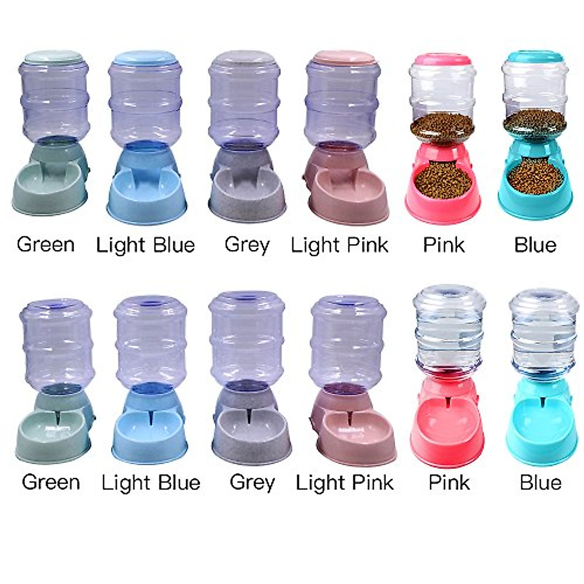 Automatic Pet Water Food Dispenser 3.8L Large Capacity Self-Dispensing Gravity Pet Feeder Waterer Cat Dog Feeding Bowl Drinking Water/Automatic Feeding Pet Supplies 1#