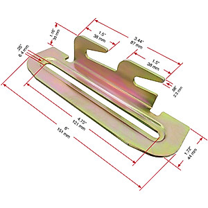 Tech Team #00744 Head and Foot Board Hook Set, Attach a Headboard and Footboard to a Metal Bed Frame, Set of 4, Hardware Included