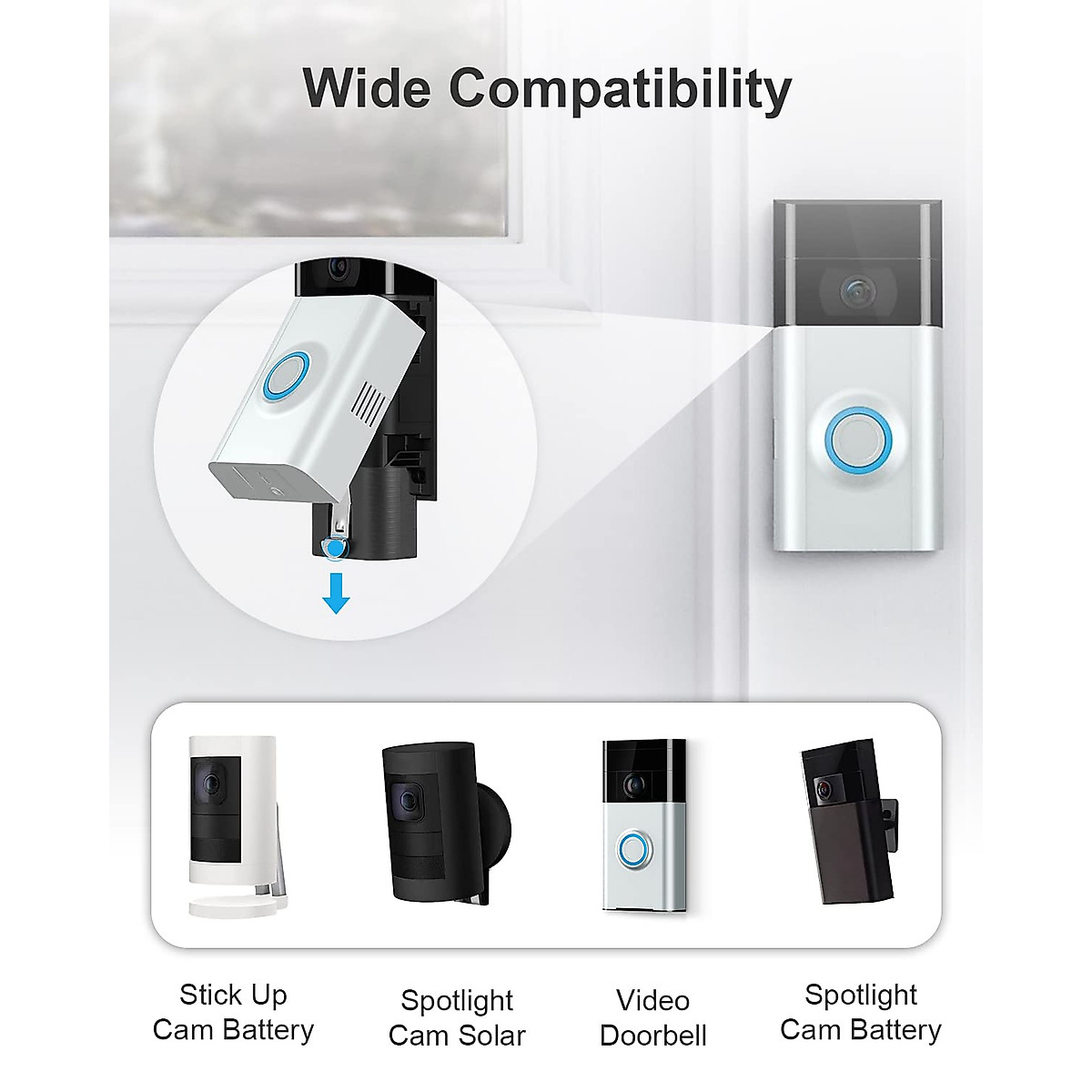 Mrupoo 2-Pack Replacement Battery for Ring Doorbell - 6040mAh Rechargeable Camera Batteries Compatible with Ring-Video Doorbell 2/3/3plus/4, Spotlight Cam, Stick Up Cam and Peephole Cam Indoor（Black）