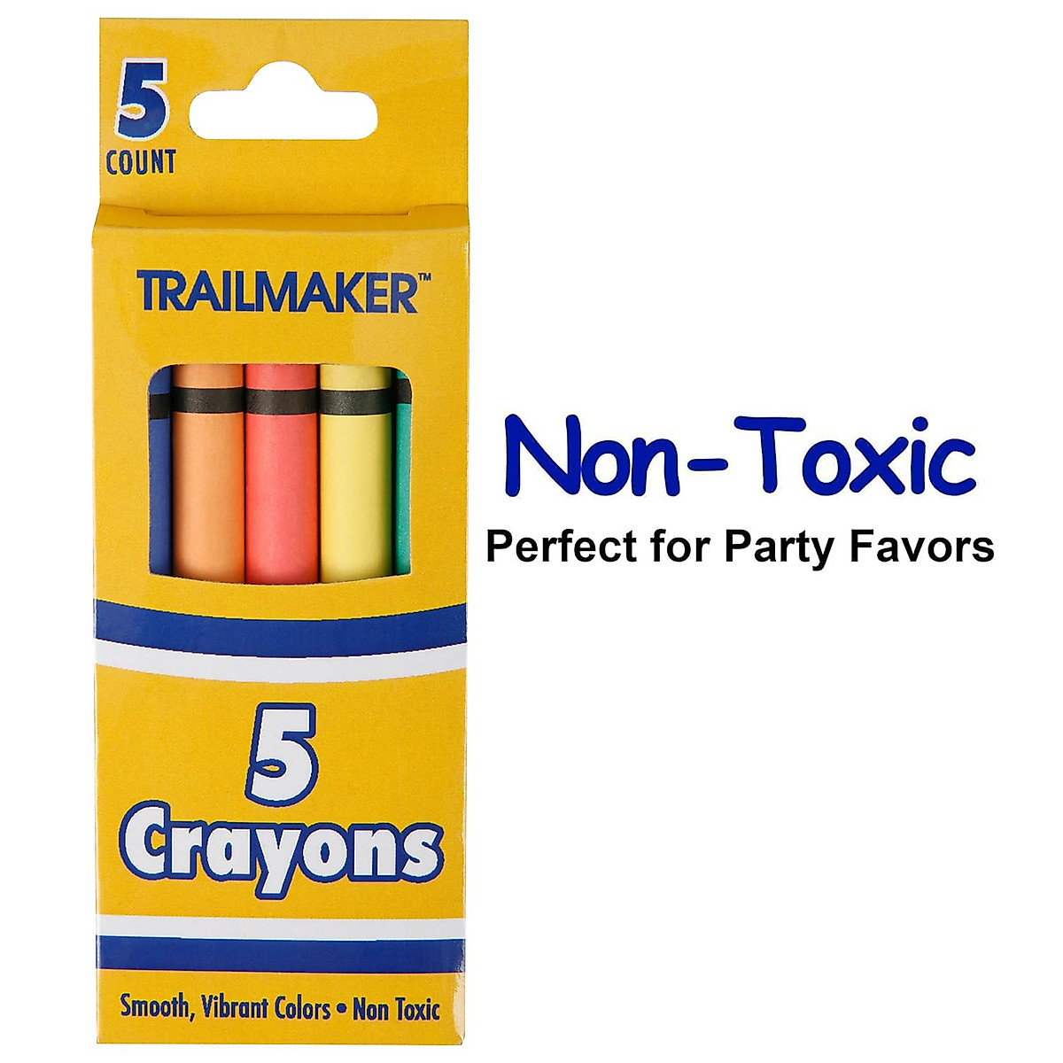 Trail maker Wholesale Bright Wax Coloring Crayons in Bulk 24 Pack, 5 Per Box in Assorted Bundle Art Sets (24 Pack)