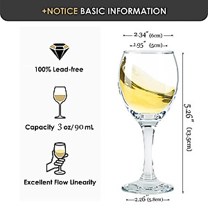 Limoncello Glasses Shot Glasses with Stem, Cordial Glasses Port Wine Glasses 3 oz(set of 6)