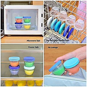Youngever 18 Sets Baby Food Storage, 6 Ounce Baby Food Containers with Lids and Labels, 9 Coastal Colors