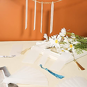 AIEX DIY Clear Bookmarks, 30pcs Acrylic Bookmark Blank Acrylic Bookmark Blank Bookmarks with Tassels for Crafts Birthday Wedding Notebook DIY Graduation Gift Tag