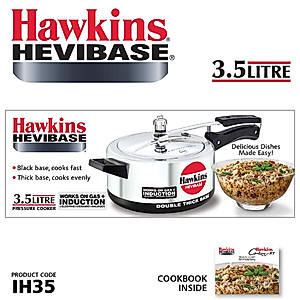 Hawkins Hevibase IH35 Pressure Cooker, 3.5 Liters, Silver