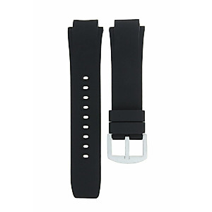 Ewatchparts 26MM SILICONE RUBBER BAND STRAP COMPATIBLE WITH IWC 3538 DUAL CROWN AQUATIMER AUTOMATIC