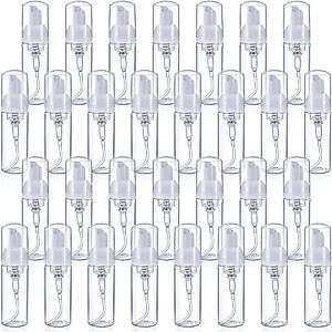 50 Pcs Foam Pump Bottle 50 ml/ 1.7 oz Mini Empty Bottle with Pump Clear Spray Plastic Foam Bottles Empty Foam Pump Bottle Mini Foaming Dispensers for Shampoo Cleaning Lash Cosmetics Packaging