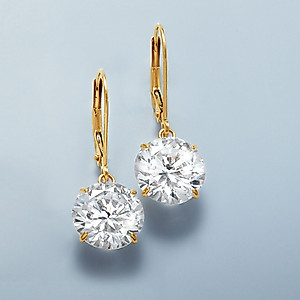 Ross-Simons 8.00 ct. t.w. CZ Drop Earrings in 14kt Yellow Gold