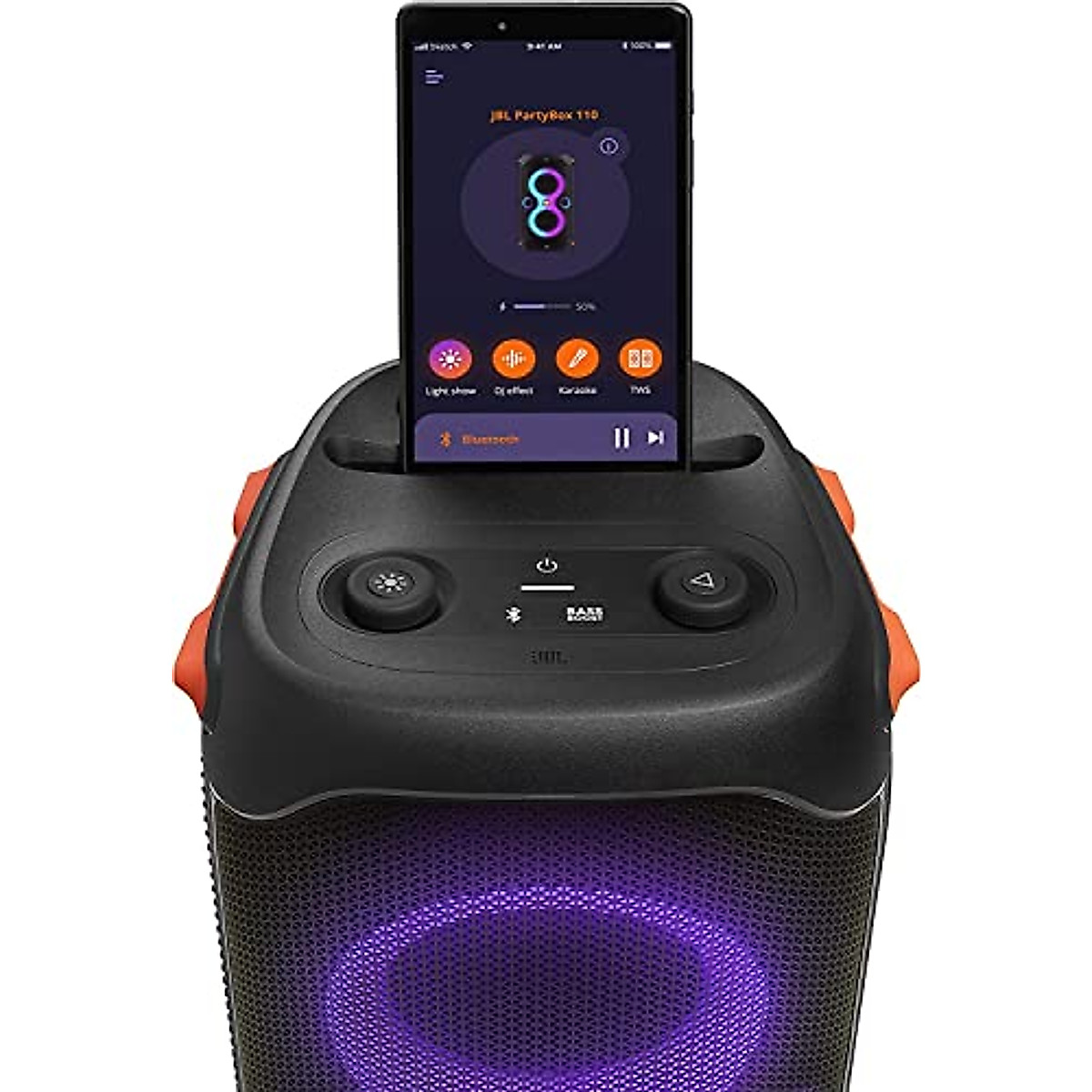 JBL PartyBox 110 - Portable Party Speaker with Built-in Lights, Powerful Sound and deep bass