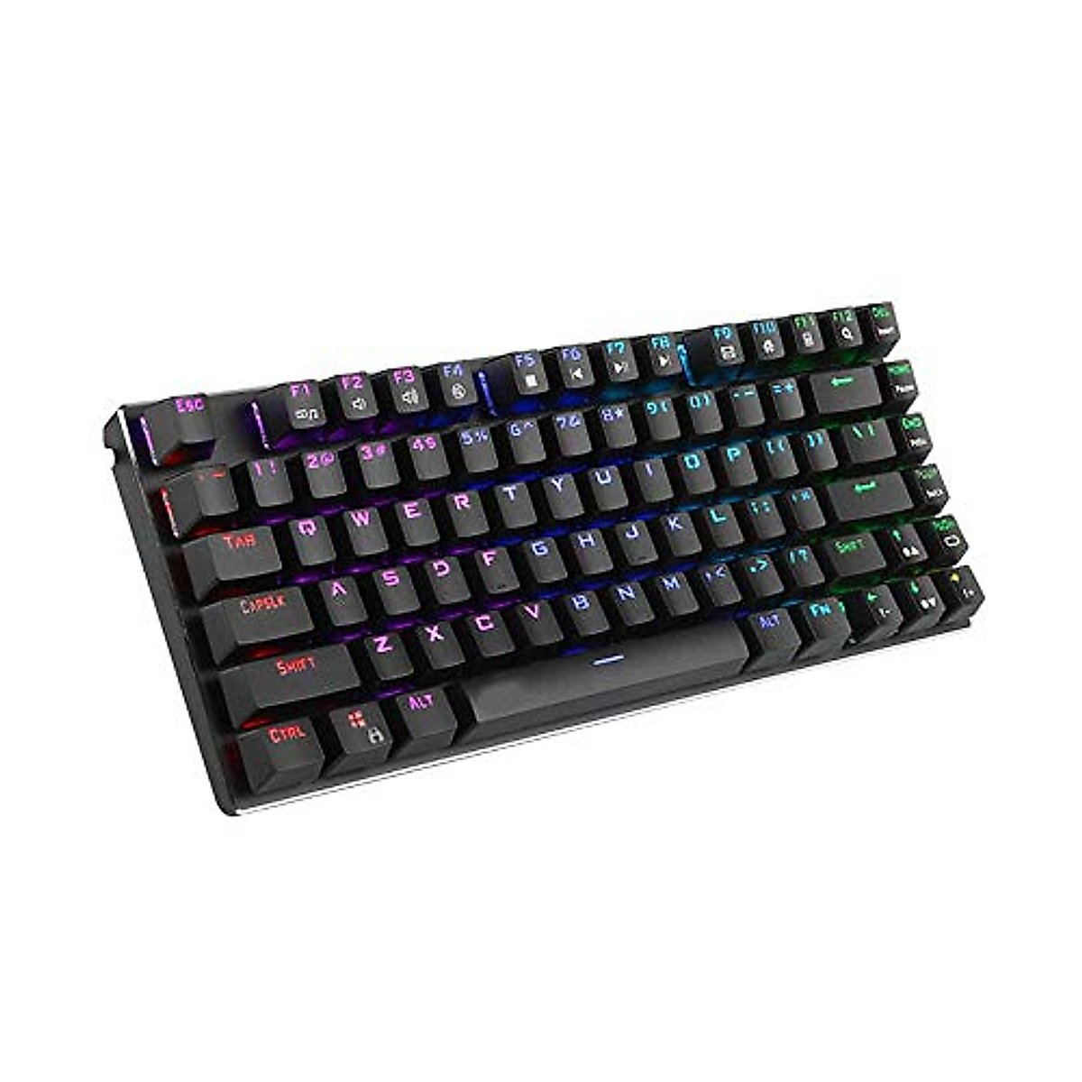 Teerwere Gaming Keyboard 81 Key USB Wired RGB Backlit Blue Switch Mechanical Gaming Keyboard ABS Keycaps Mechanical Gaming Keyboard (Color : Black, Size : One Size)