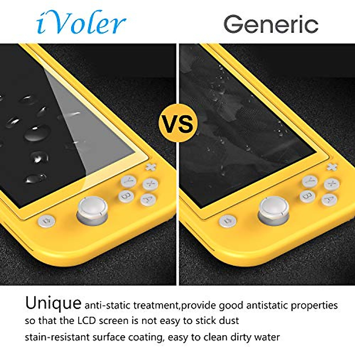 [4 Pack] Screen Protector Tempered Glass for Nintendo Switch Lite, iVoler Transparent HD,High Definition,Clear Anti-Scratch with Anti-Fingerprint Bubble-Free Fit Switch Lite 2019