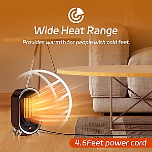 Feculs Space Heaters for Indoor Use, 900W Space Heater Indoor, Small Office Heater for Indoor Use with 2 Heating Modes, Overheat & Tip-Over Protection, Portable Desk Heater for Office Bedroom