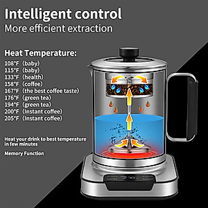 iMiGoo Intelligent Coffee Percolator 24OZ- Tea Maker - Double Layer Stainless Steel Electric Kettle 1000ML MG-W03A